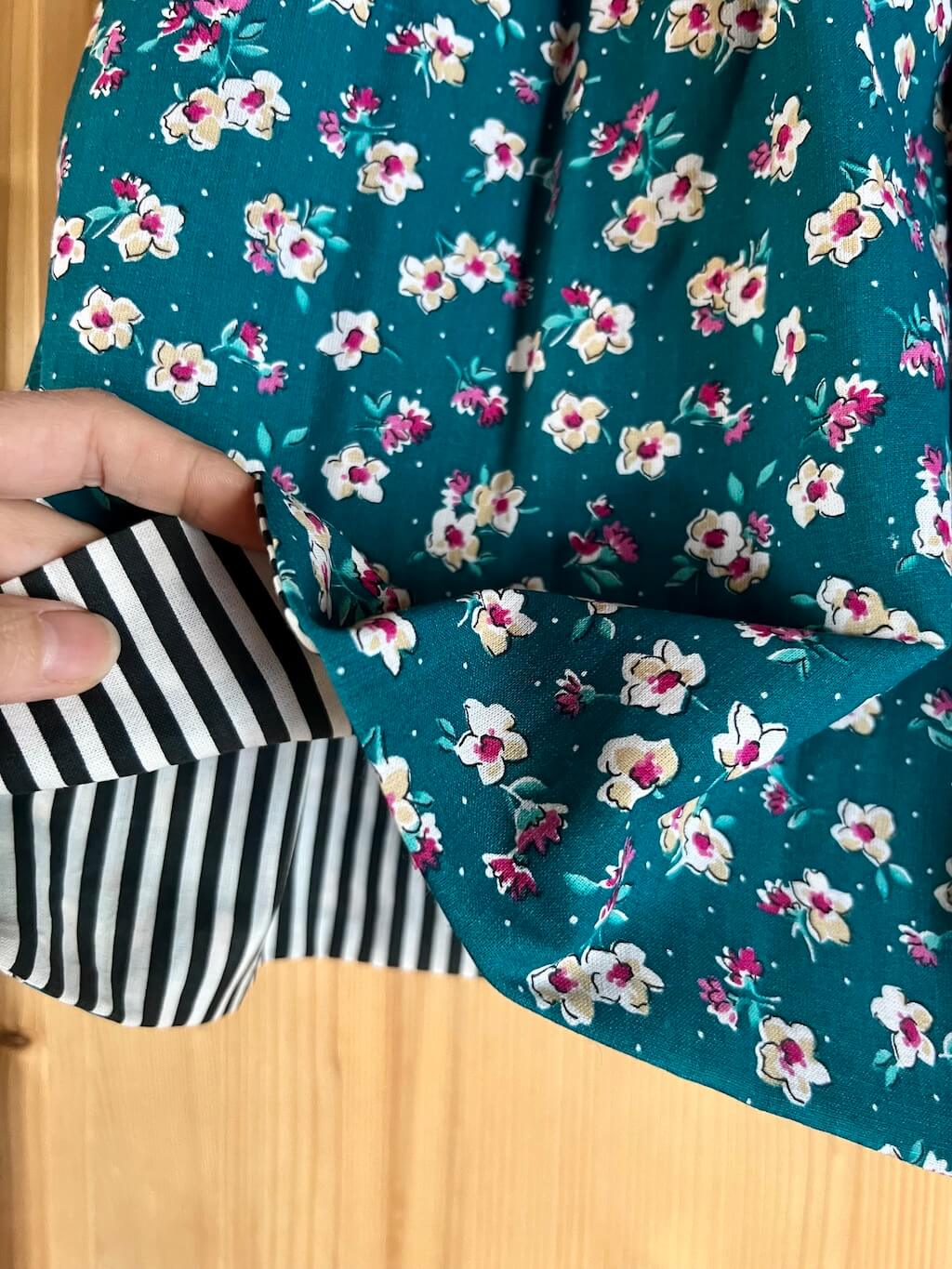 Gonna reversibile a fiori e righe - Le Marine